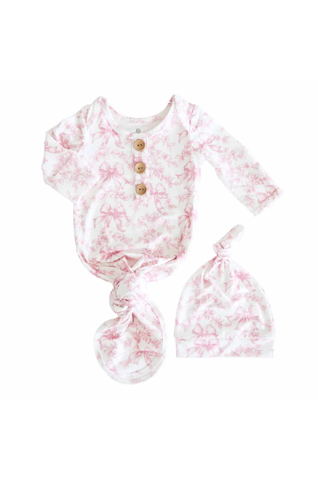 Fancy Frills Baby Knot Gown & Hat Set – Pembroke Pharmacy Boutique